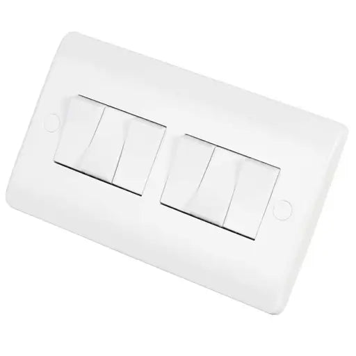 Scolmore Click Mode 10A 6 Gang 2 Way Light Switch White — PU Electrical ...